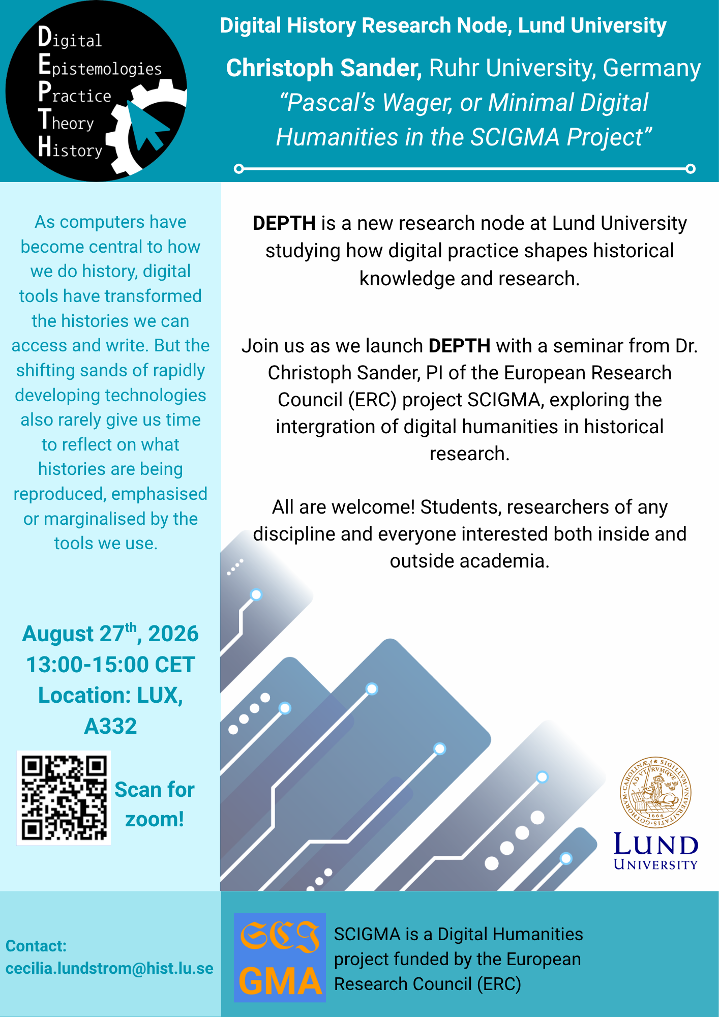 Launch of DEPTH – digital history research node at Lund University ...